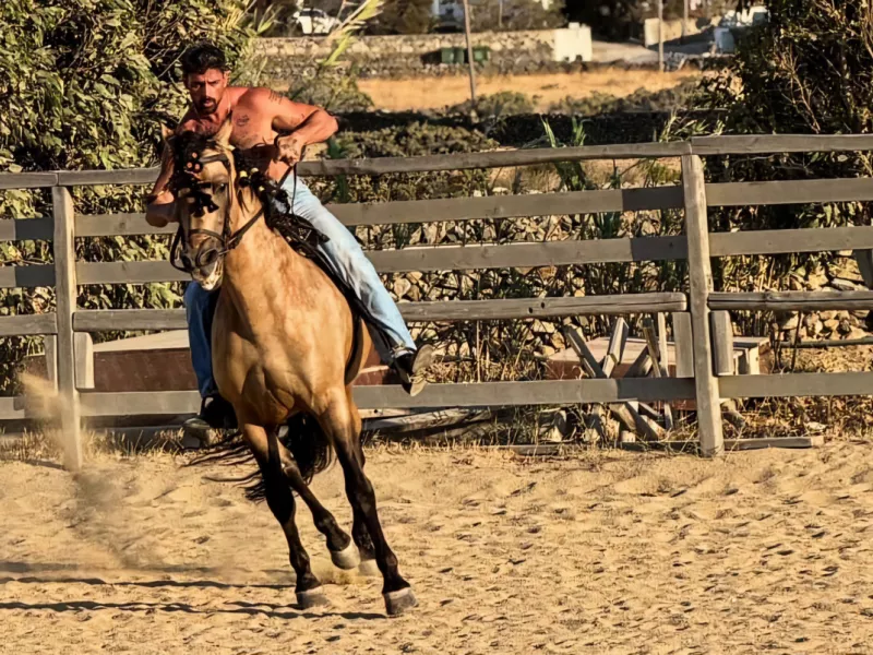 Michele Morrone: Ημίγυμνος κάνει ιππασία στη Μύκονο και χαρίζει θέα για ...