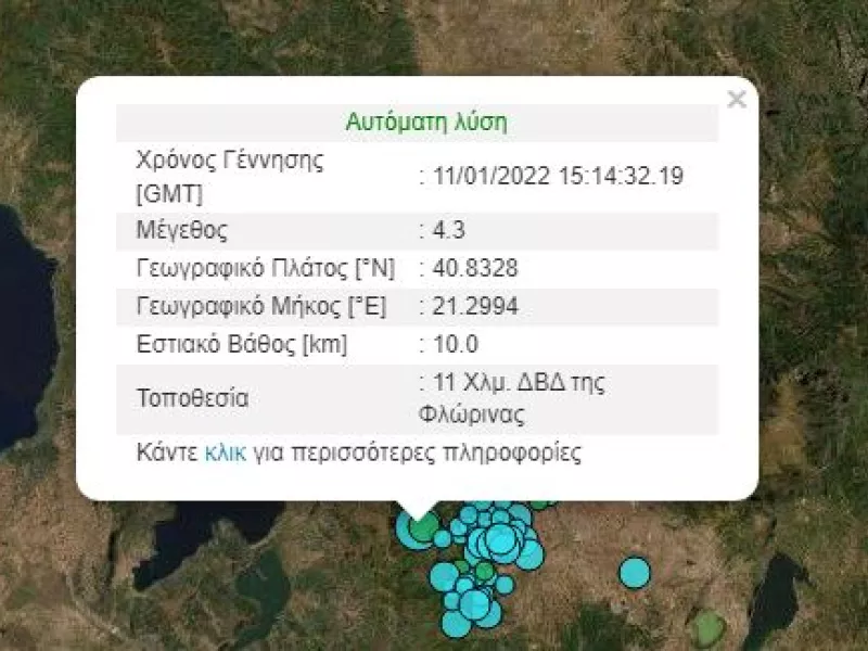 Ερευνα ΑΠΘ: 60% πιθανότητα για 6 Ρίχτερ στην Φλώρινα τα επόμενα χρόνια ...